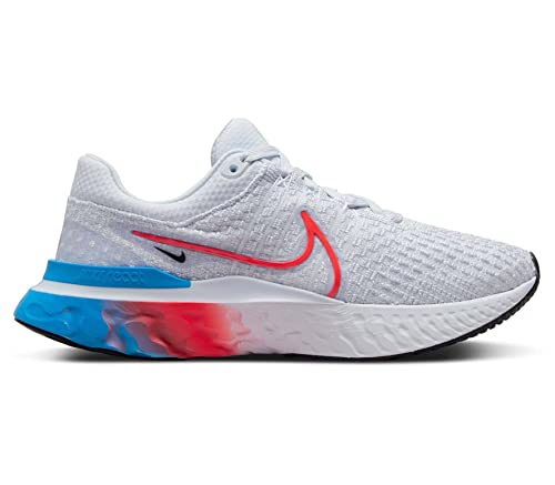 Nike React Infinity Run Flyknit 3 Women's Road Running Shoes (us_Footwear_Size_System, Adult, Women, Numeric, Medium, Numeric_10), Grey/Red/Blue