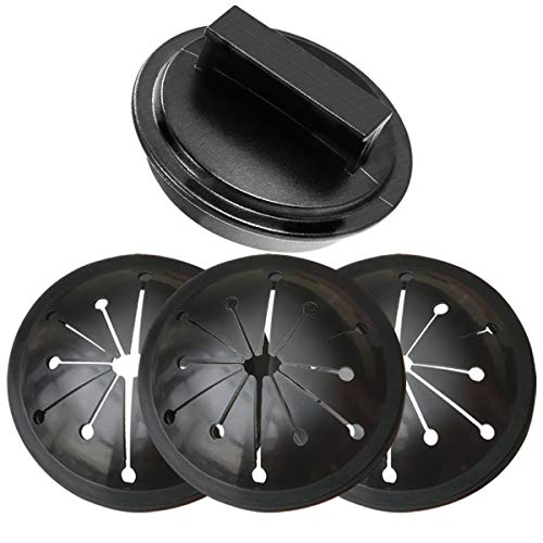 Garbage Disposal Splash Guards and Stopper Set 4 Pack(3+1, Food Waste Disposer Accessories Multi-Function Drain Plugs Splash Guards for Whirlaway, Waste King, Sinkmaster and GE Models (3-1/8 Inch)