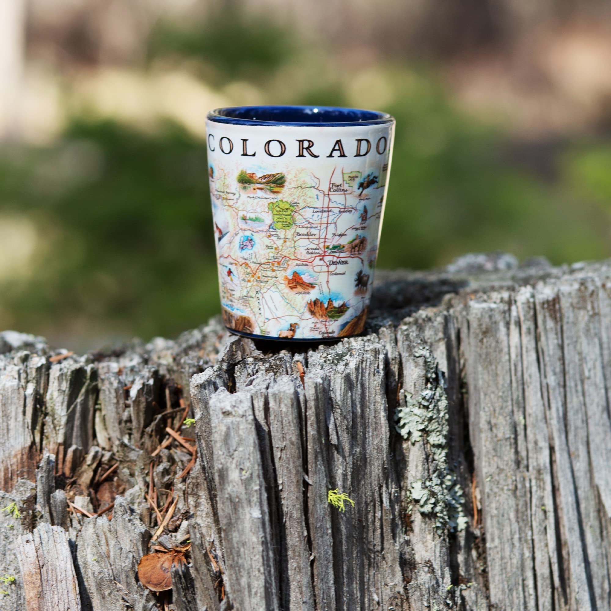 Colorado State Map Ceramic Shot Glass, BPA-Free - For Office, Home, Gift, Party