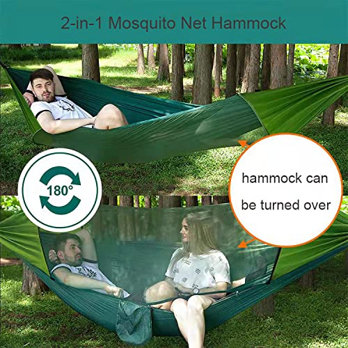 Camping Hammock with Mosquito Net - Portable Travel Hammock Bug Net - Camping Equipment - Hammock Tent for Outdoor Hiking Campin Backpacking Travel (Black)