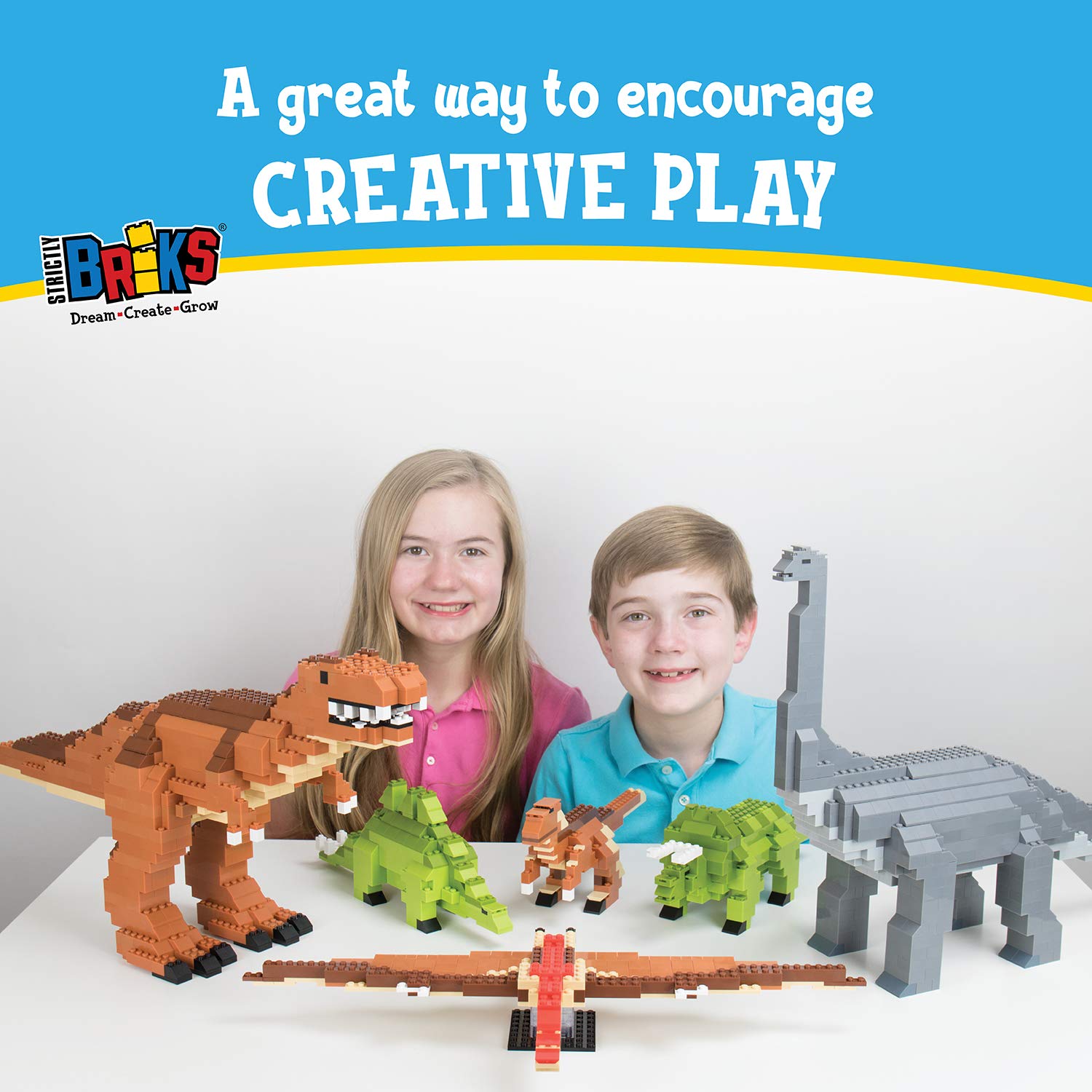 Strictly Briks Compatible with Lego Classic Bricks Dinosaur Building Set, Tyrannosaurus Rex, 556 Pieces, 100% Compatible with All Major Building Brick Brands, for Kids Ages 6+