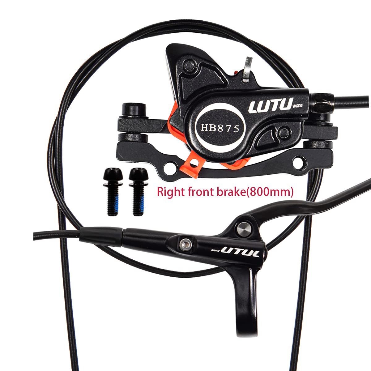 Chooee Mountain Bike Hydraulic Disc Brake ,MTB Hydraulic Disc Brake Set Right Front 800mm Left Rear 1450mm Hydraulic Brake,Black