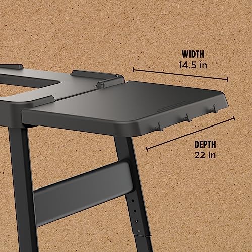 Ninja XSKUSSDTBL Attachable Table, Woodfire Universal Stand, Side Utensil Holder, Left or Right Compatible, Weather-Resistant, Black, 14.5" x 22"