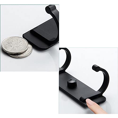 Spotcact Wall Mounted Coat Racks with Hooks Hanging Holder Towel Rack 10.83' x 1.50' Modern Black Hanging for Clothes Entryway Bathroom Bedroom (4 Hooks, Black)