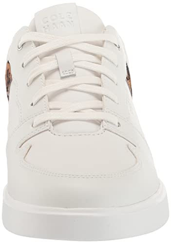 Cole Haan womens Grand Crosscourt Mdrn Tennis Sneaker, White/Ocelot/Metallic Gold, 8.5 US
