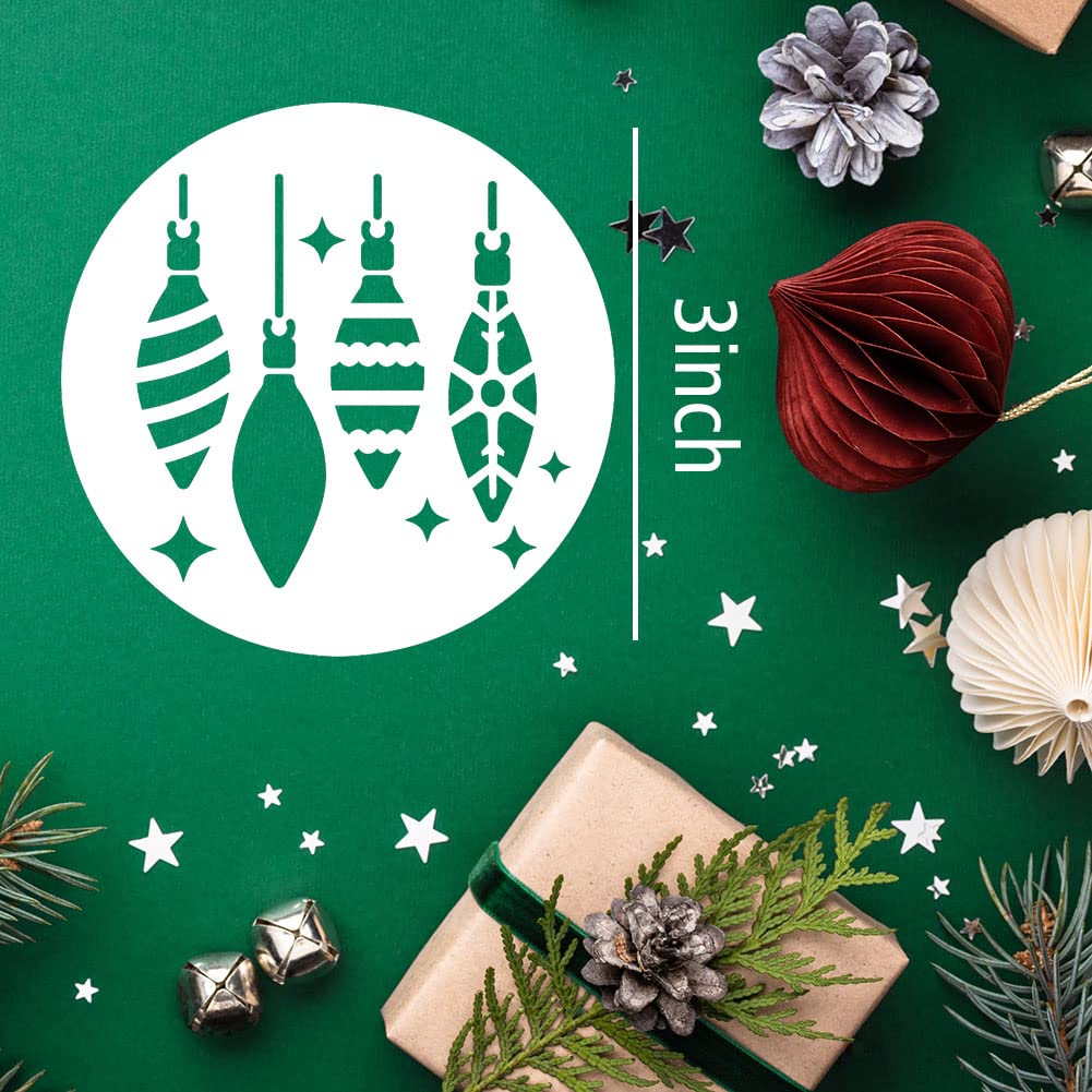 Christmas Stencils for Painting on Wood,3x3” Reusable Holiday Xmas Stencil Drawing Templates for Christmas Tree/Tier Tray/Window Decor