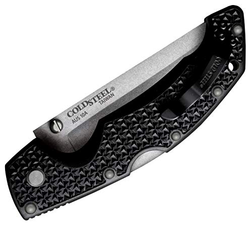 Cold Steel Voyager Series Folding Knife with Tri-Ad Lock and Pocket Clip, Tanto Serrated, Large