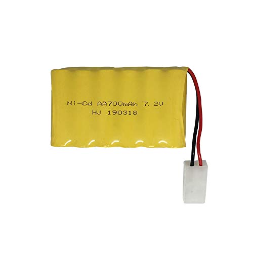 Parts & Accessories 7.2V 700mah AA NI-CD Battery with 7.2V Charger Set for RC Electric Toys car Telerobot Boat Remote Control Tank L6.2-2P Plug - (Color: Yellow)