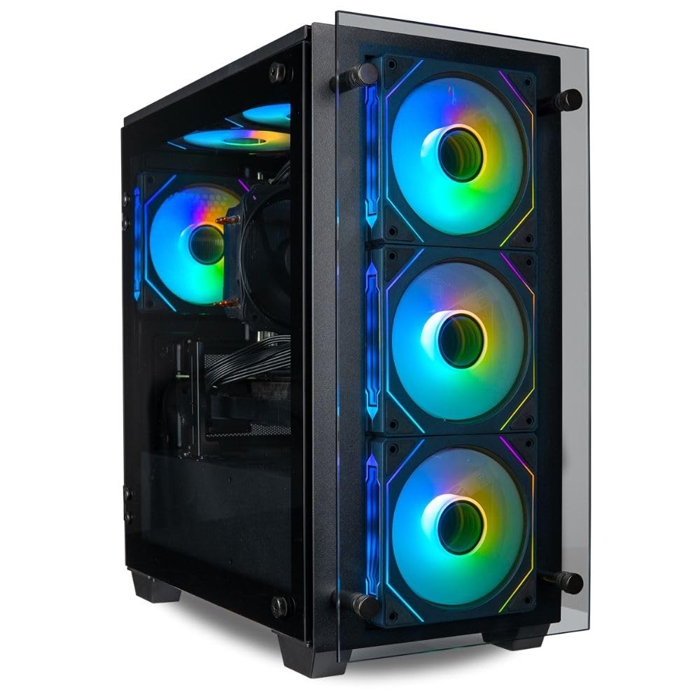 Empowered PC Stratos Micro Gaming Desktop - NVIDIA GeForce RTX 4070 TI Super, AMD Ryzen 7 5700X3D, 32GB DDR4 RAM, 1TB NVMe SSD + 3TB HDD, WiFi, Windows 11 Home - RGB Gamer Computer