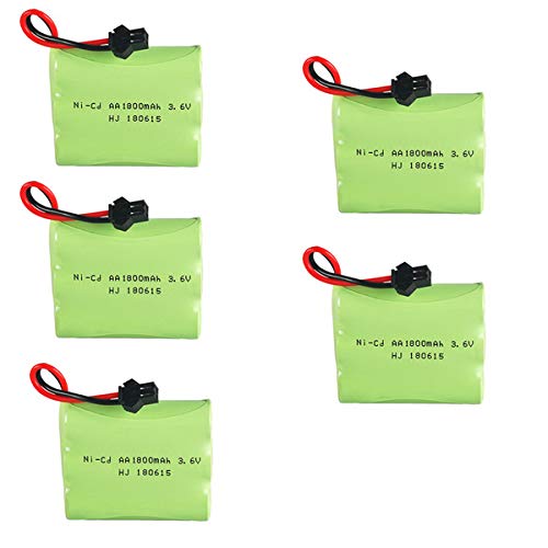 Parts & Accessories 2PCS 3.6v NICD Battery Pack 3.6V 1800mah Ni-CD Battery for Remote Control Toy Car Boat Truck Model RC Toys Battery - (Color: 1PCS)