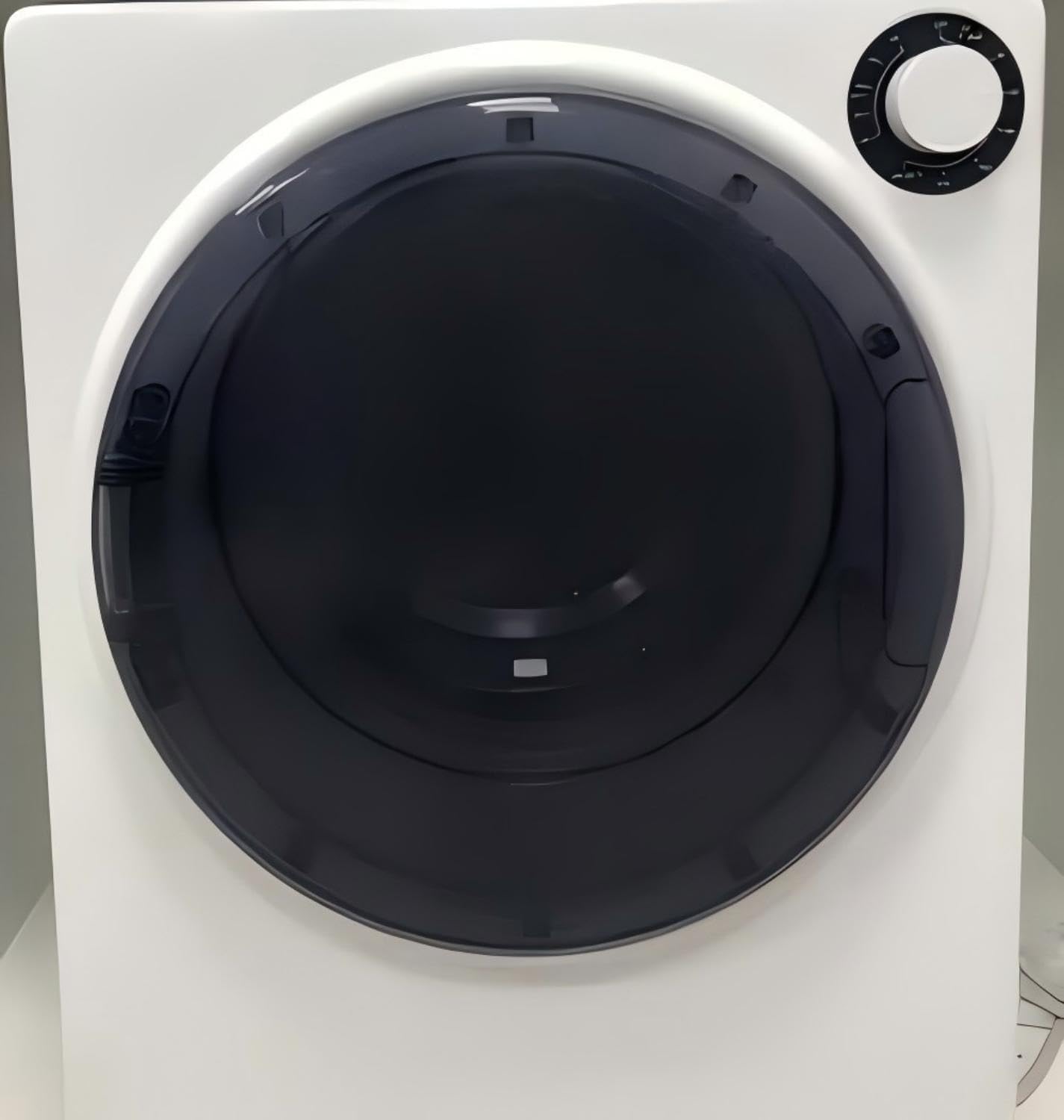 Elevon Compact Laundry Dryer, 2.6 cu ft Front Load Stainless Steel Clothes Dryers with Exhaust Pipe, 1400W, Control Panel Four-Function Portable Dryer For Apartments, Home, White/Black