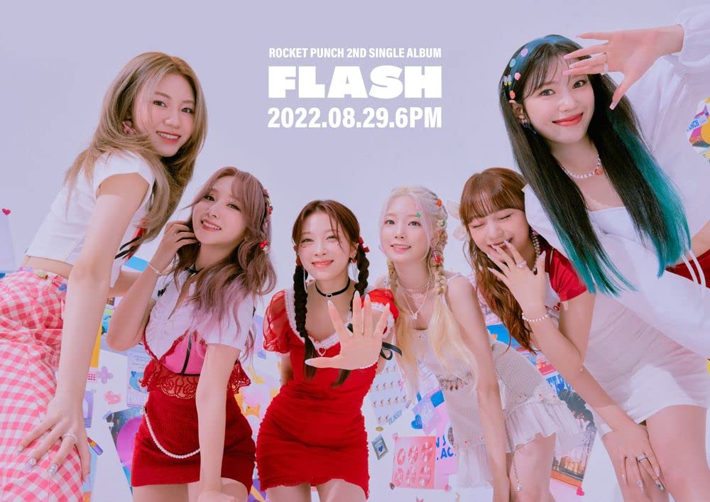 DREAMUS ROCKET PUNCH FLASH 2nd Single Album CD+Poster+Photobook+Photocard+Sticker+Message card+Tracking, Pink