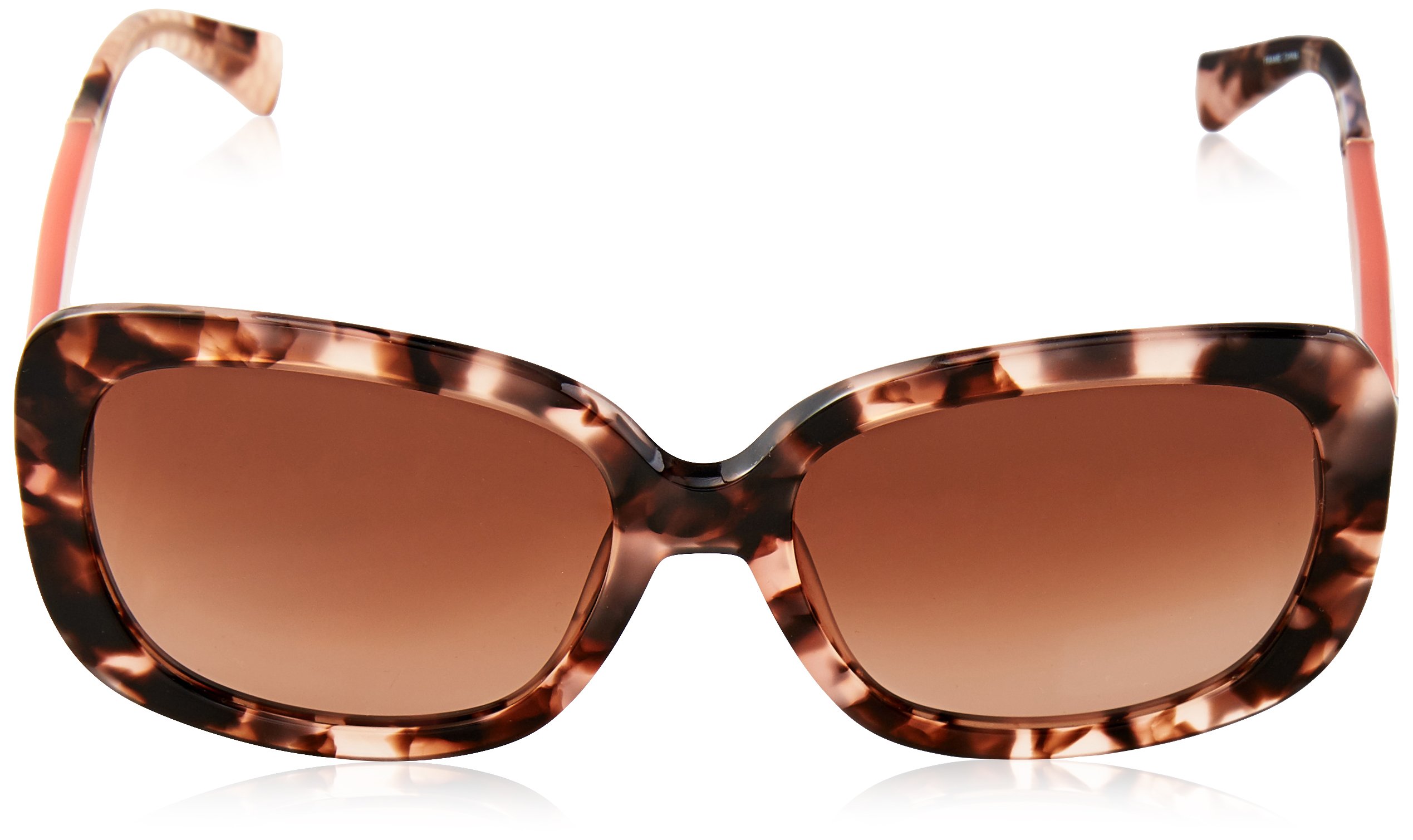 Cole Haan Women's Ch7003 Plastic Rectangular Sunglasses, Dark Tortoise, 58 mm