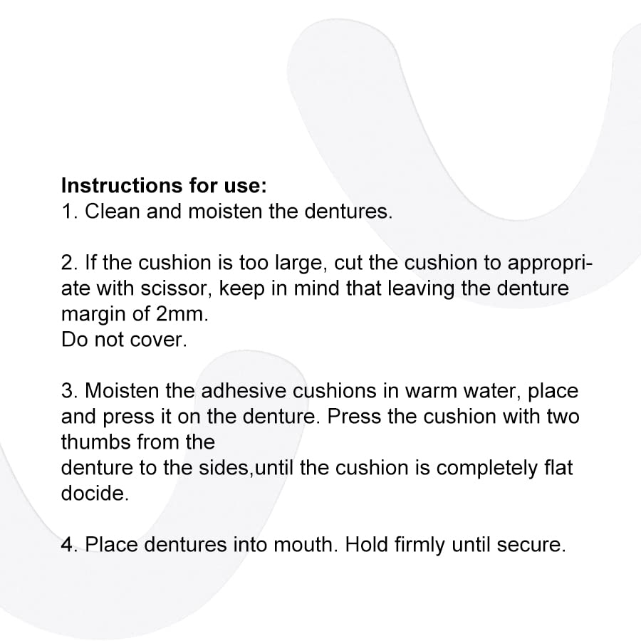 Denture Adhesive Cushion- Extra Strong Hold for Secure Hold and Food Seal 120 Pads(4 Pack) (Lower)