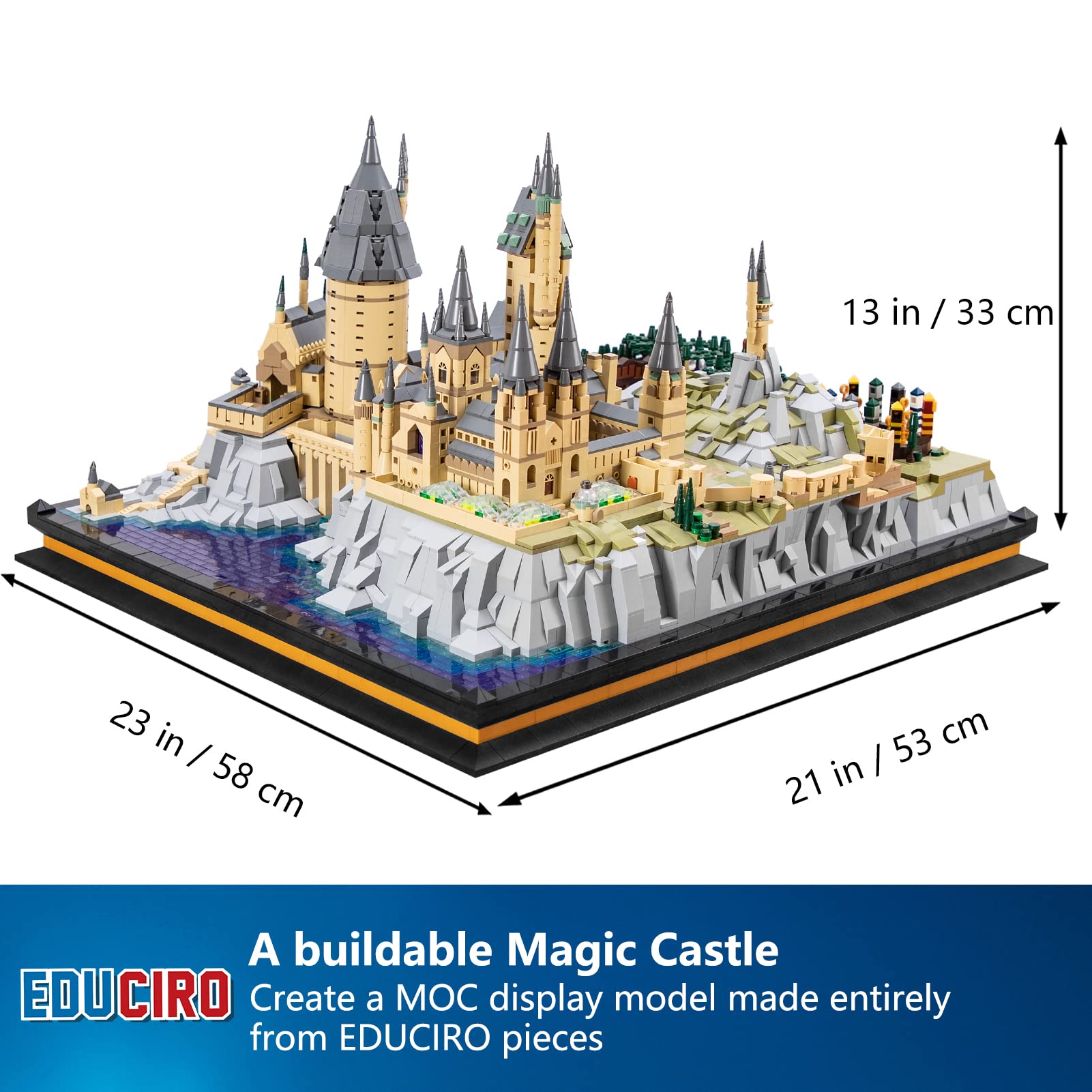 Under the Baubles Educiro Hogs Magic Castle Building Sets, (6862 Pieces) Adults Sets Challenging Wizarding World, 23-Inches Collectible Display Building Toy Set for Kids, Boys, and Girls Ages 16+