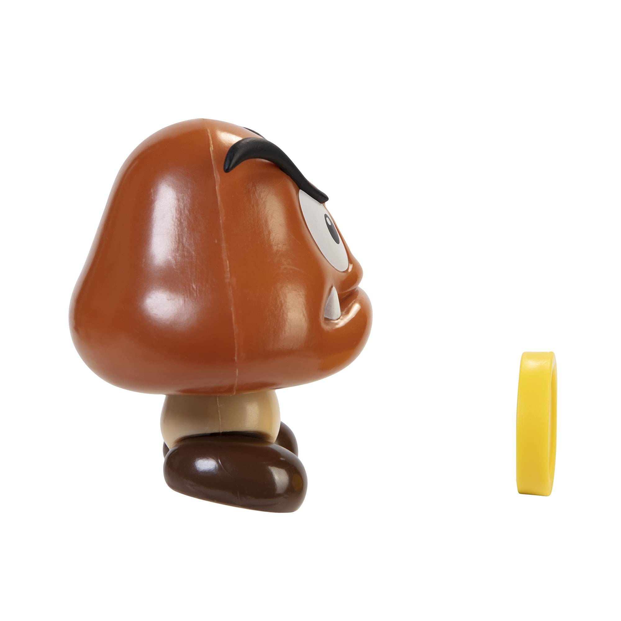 Super Mario Action Figure 4 Inch Goomba Collectible Toy with Coin Accessory