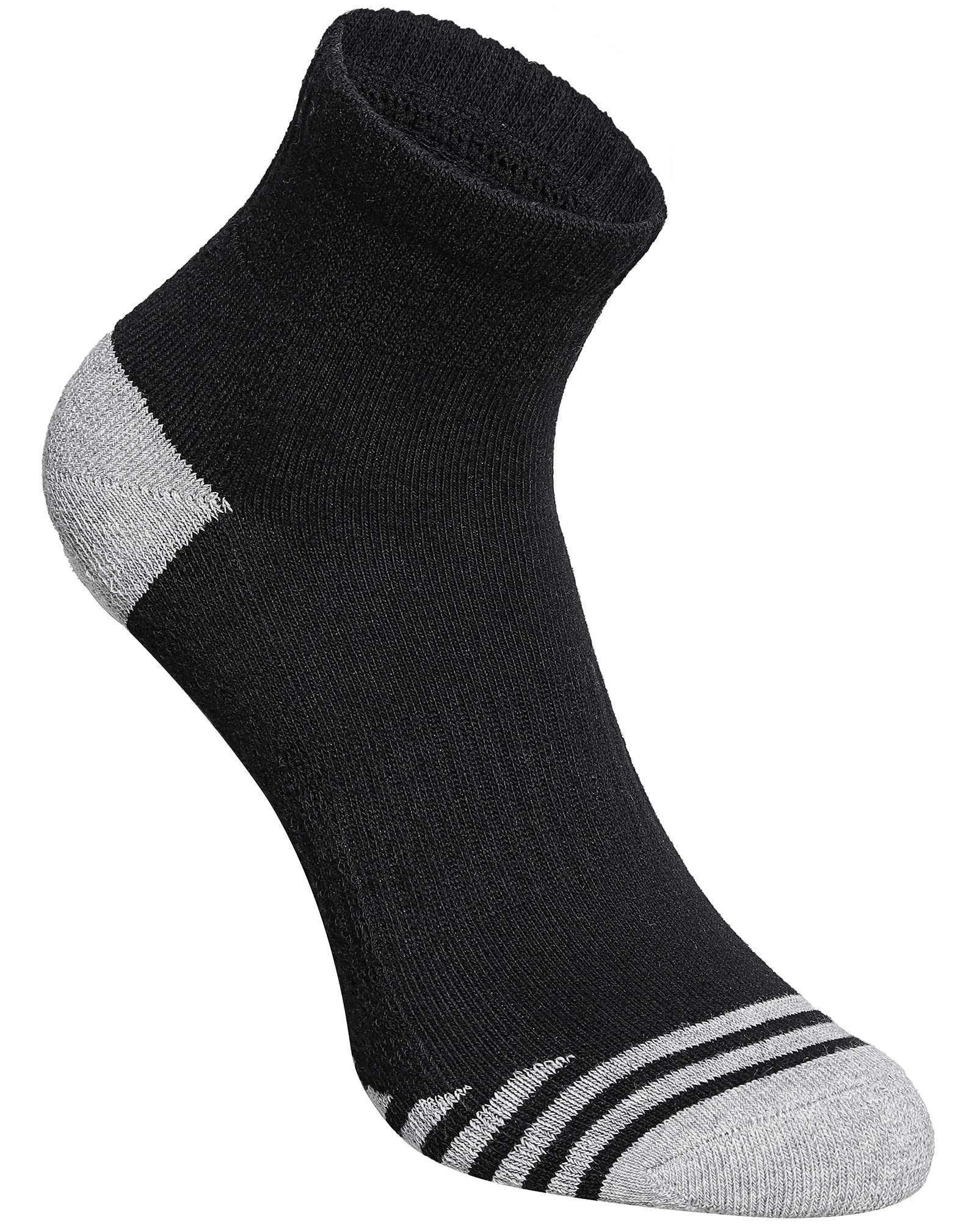 CLDJOIT Mens Sport Running Hiking Work Casual Low Cut Socks, Max Cushion Thick Athletic Ankle Cotton Socks for Men 6 Pack (Black)