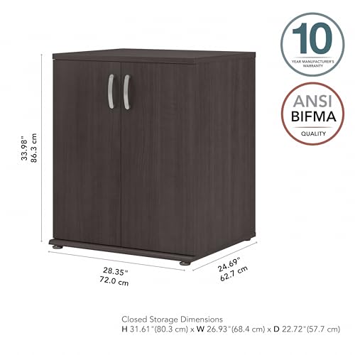 Bush Business Furniture Universal Laundry Room Storage Cabinet with Doors and Shelves, Storm Gray