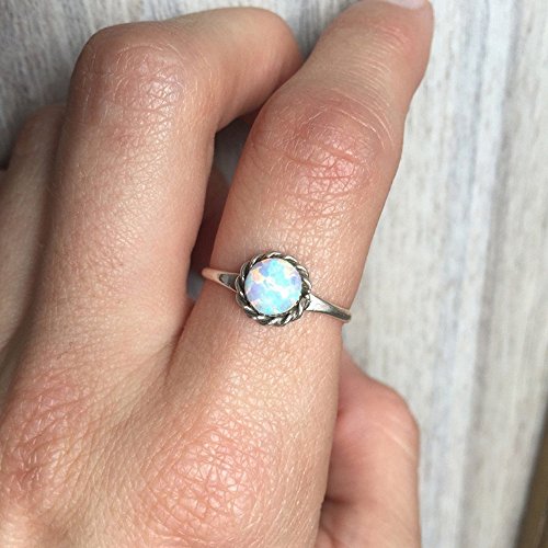 Chunky Rings Set 8Pcs Rings Set Natural Gemstone Fire Opal Diamond Ring Wedding Engagement Jewelry Retro Party Band Rings Rose Gold Silver