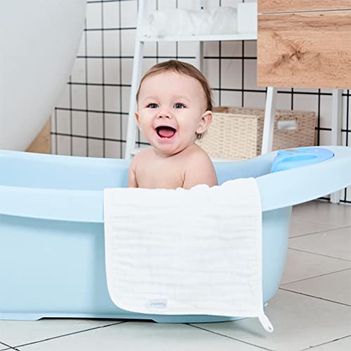 CottCare 10 Pack Muslin Burp Cloths for Unisex Baby 100% Cotton Large 20''X10'' Thicken Super Soft and Absorbent (White)