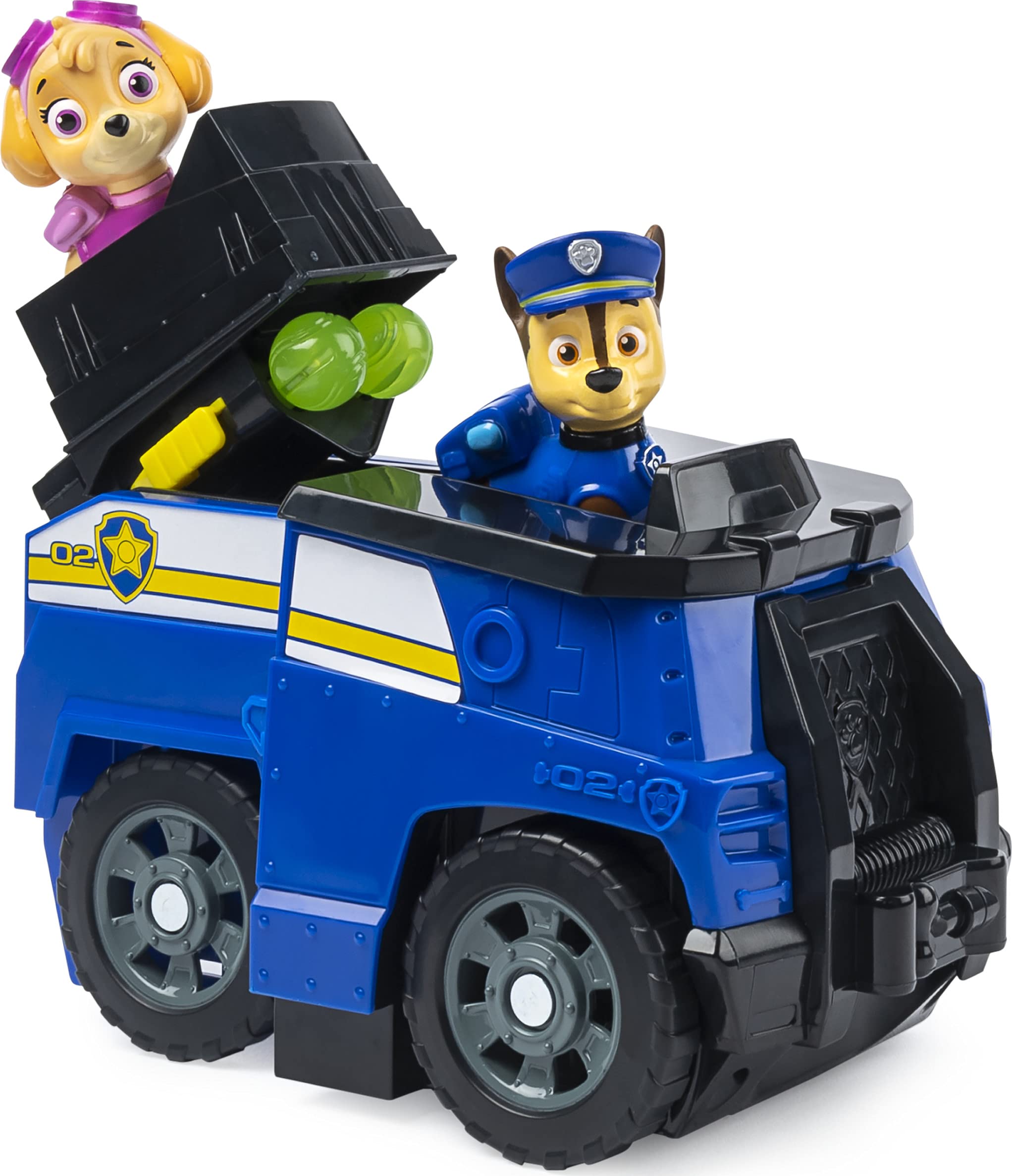 Paw Patrol, Chase Split-Second 2-in-1 Transforming Police Cruiser Vehicle with 2 Collectible Figures