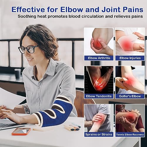 JOBYNA Heating Pad for Elbow Pain, Adjustable Tennis Elbow Pad for Men Women, 86℉-158℉ & Auto Shut Off, Heat Therapy for Golfer's Elbow, Bursitis, Sprains, Strains, Tendonitis, and Arthritis