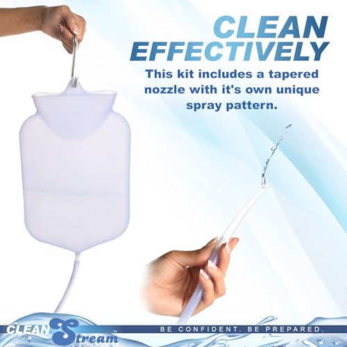 Clean Stream Silicone Open Flow Top Douche Enema Bag