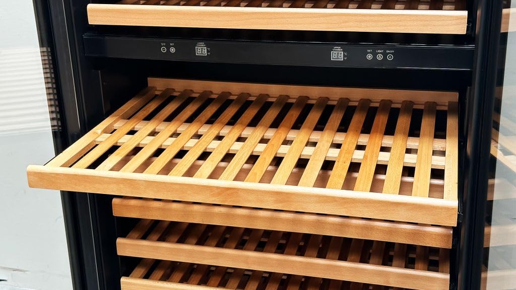 Elite Kitchen Supply Commercial Wine Cooler Dual Zone Refrigerator, ETL NSF 300-350 Bottles Reversible Fridge Merchandiser, Restaurant Bar Grocery Store