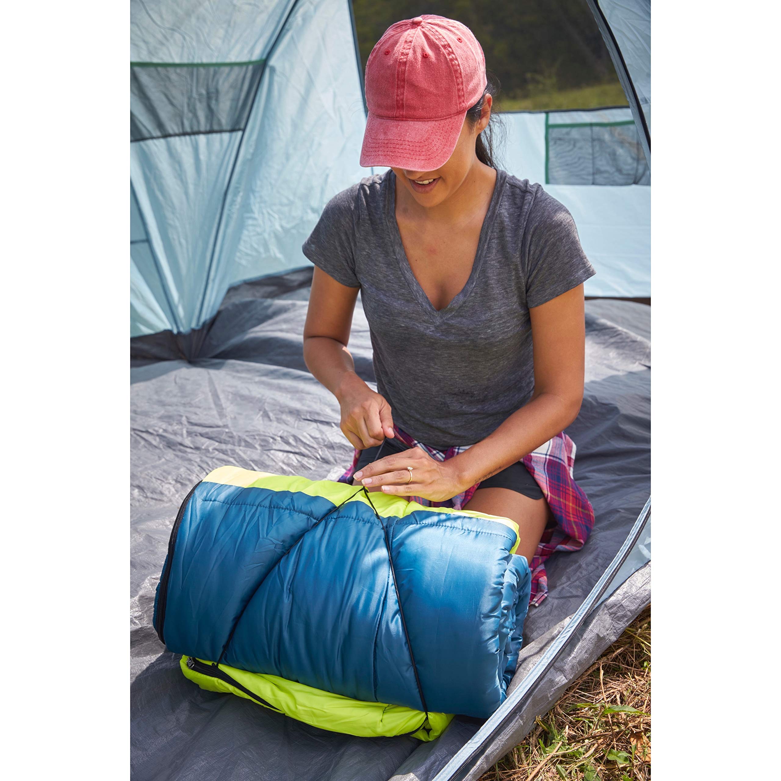 Coleman Kompact Sleeping Bag, Indoor/Outdoor Lightweight Sleeping Bag for Adults, 20°F/30°F/40°F Options for Camping, Hiking, Backpacking with Included Compression Sack; Big & Tall