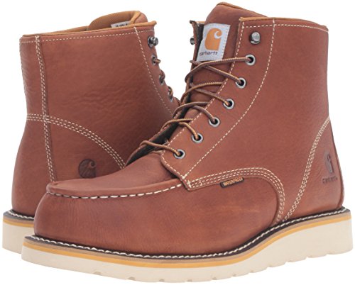 Carhartt mens 6 Inch Waterproof Wedge Steel Toe Work Boot, Tan, 12 Wide US