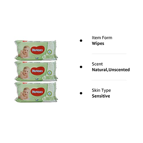 Natural Care Baby Wipes, Sensitive, 3 packs of 56 (168 ct)