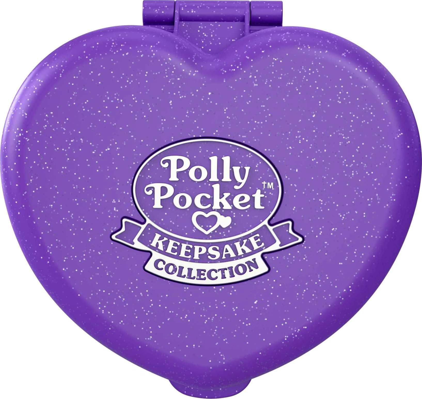 Polly Pocket Collector Compact with 2 Micro Dolls, 2 Animal Figures & Carriage Accessory, Heritage Keepsake Collection Starlight Castle, Collectible Toy