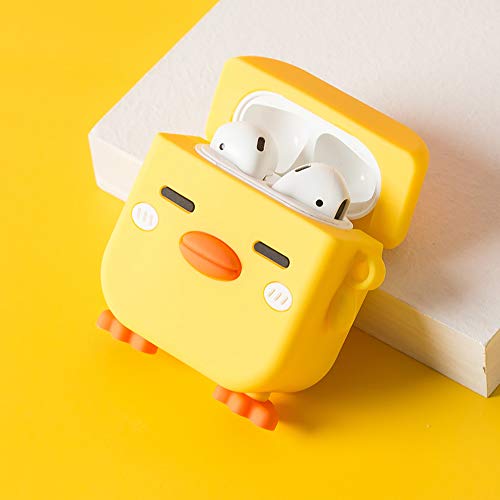 LUVI Compatible with Airpods Pro2 Case Cute Cartoon Lovely Duck Chicken Soft Rubber Silicone Flexible 3D Cover with Hand Strap Support Wireless Charging Luxury Fashion Skin for Airpods Pro2
