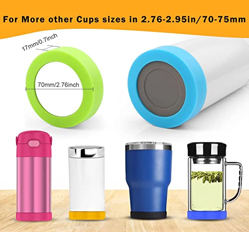 Menetop 2 Pcs Protector Silicone Boot for Stanley Quencher Adventure 40oz&IceFlow 20/30oz, Water Bottle Bottom 7cm Sleeve Cover Compatible with Stanley Tumbler (Avocado Green&Purple)