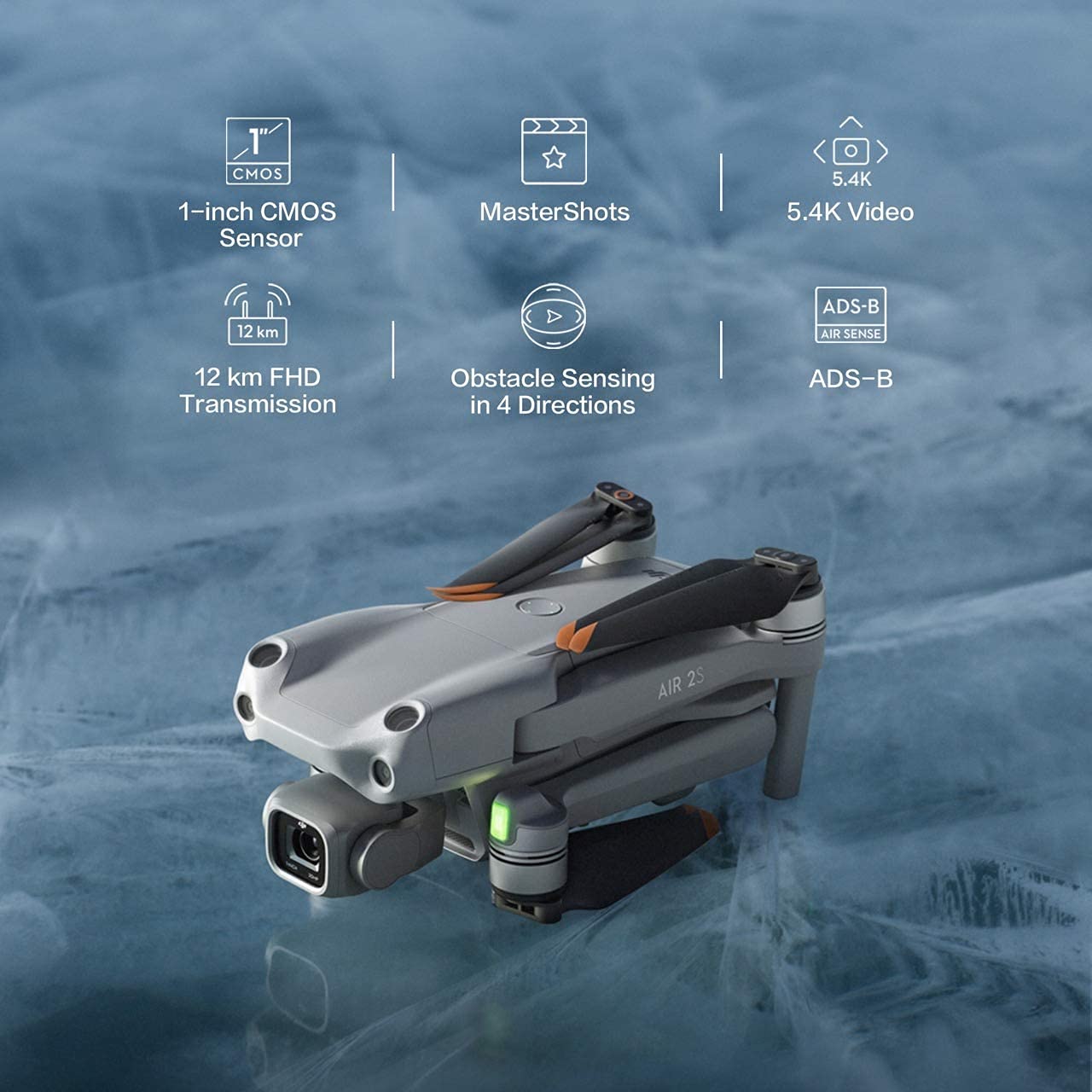 DJI Air 2S Fly More Combo Drone Quadcopter with 5.4K Video, 1" CMOS Sensor, 3-Axis Gimbal Camera, Triple Battery, ND Filters Bundle with Deco Gear Backpack, Landing Pad and Software
