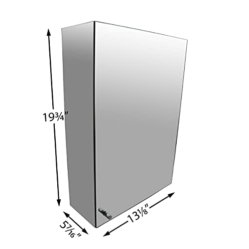 Renovators Supply Manufacturing Medicine Cabinets 19 3/4 in. x 13 1/8 in. Stainless Steel Rectangular Bathroom Wall Medicine Cabinet with Mirror and Mounting Hardware Opens Left to Right