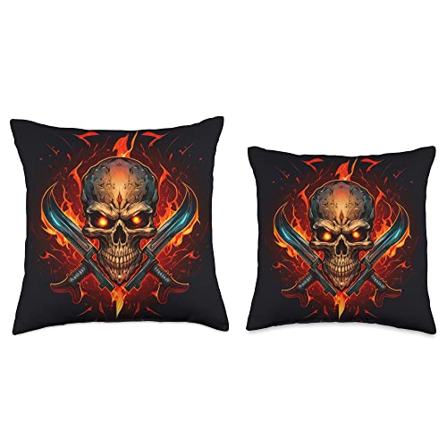 Fantasy Warrior Skullz CrushingInferno Throw Pillow, 18x18, Multicolor