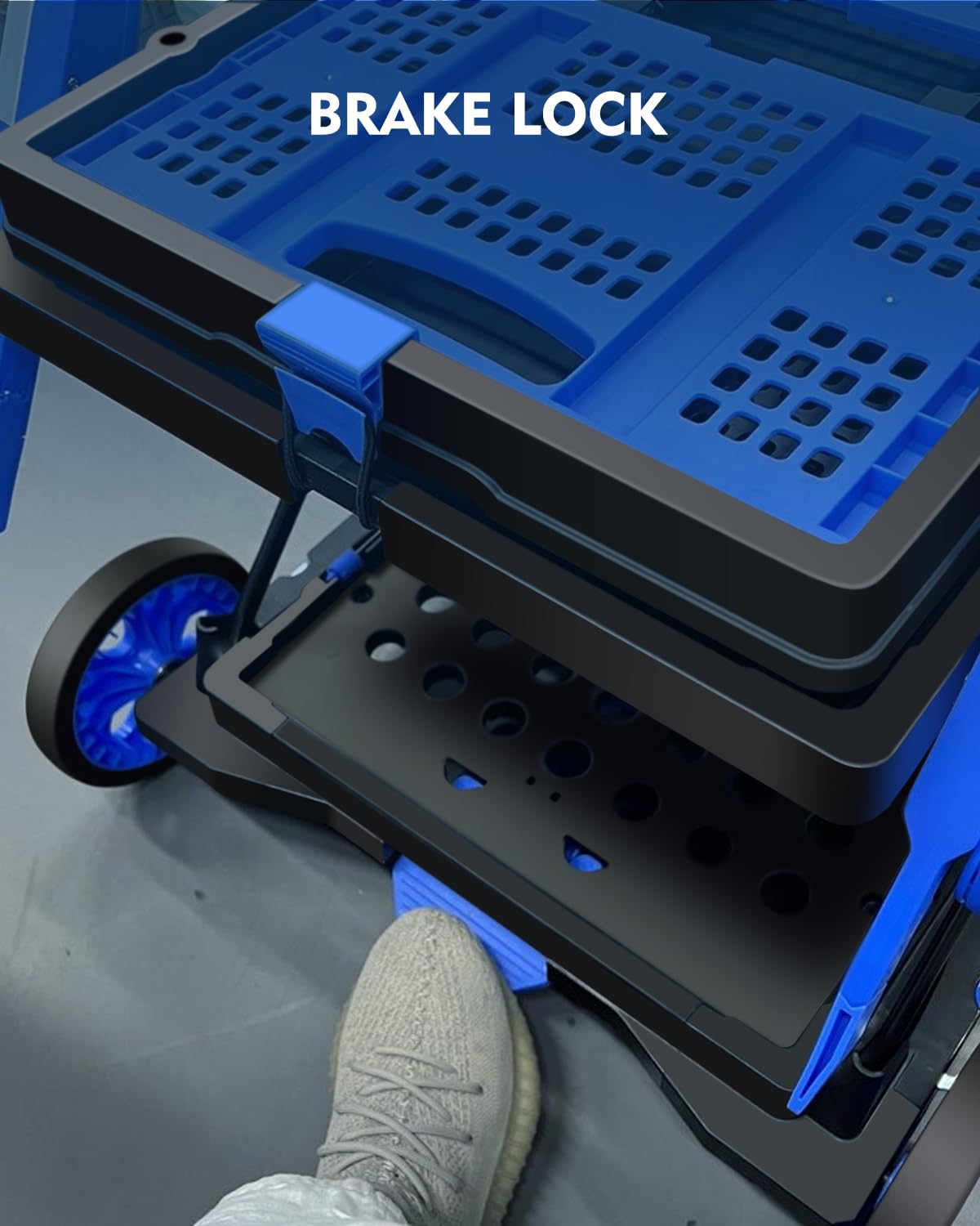 Collapsible Utility Cart Multi Use Functional Collapsible Shopping Carts 2-Tier Collapsible Shopping Cart with Baskets Carrito para Supermercado con Ruedas