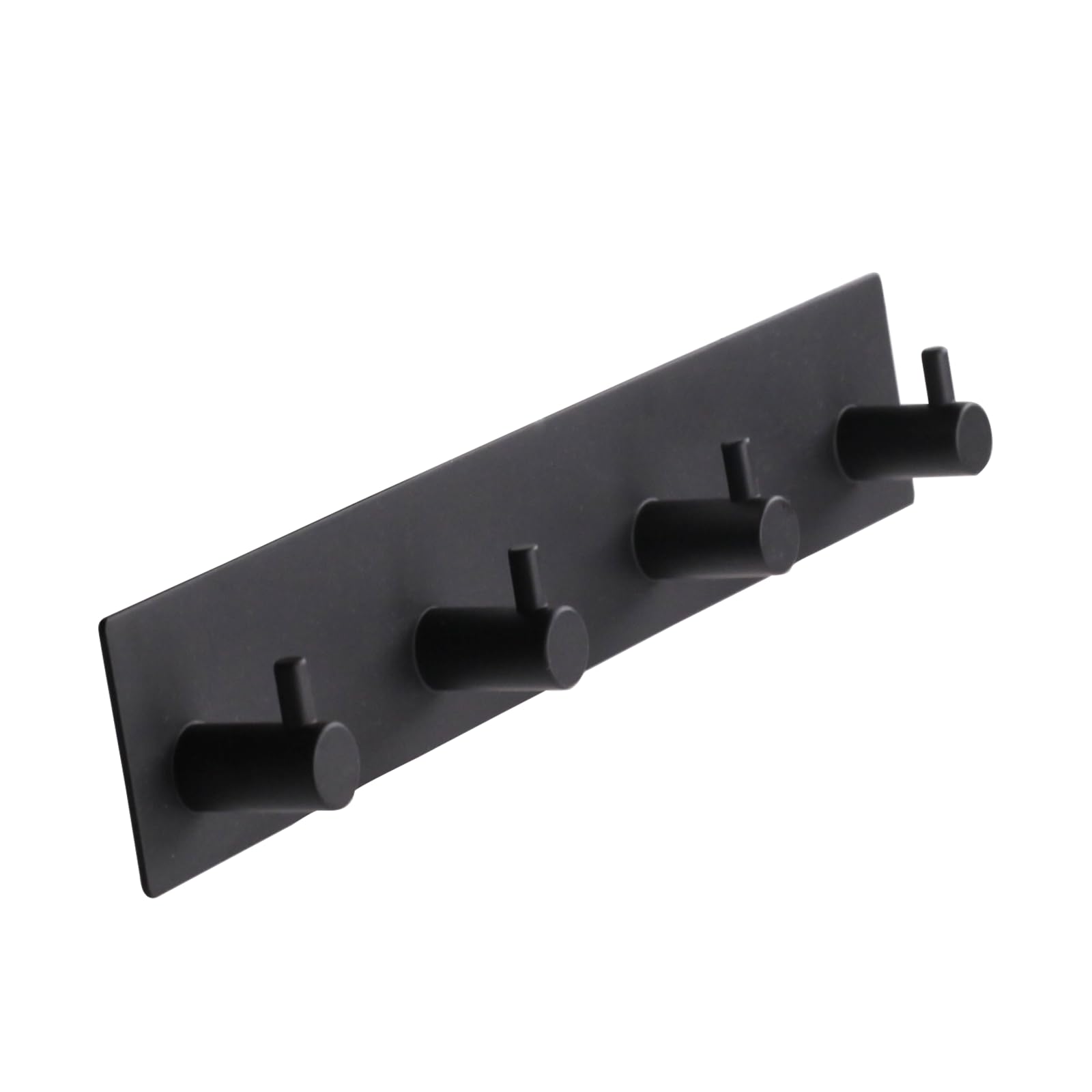 giti island Self Adhesive Towel Hooks for Bathrooms Black Stick on Wall Hooks Bath Adhesive Towel Hanger Peel and Stick Matte Black Shower Hooks for Wall Adhesive Coat Hook for Wall Mount 4 Hooks