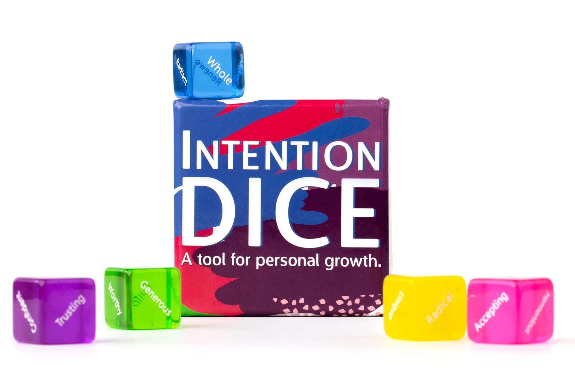 Unity Books Intention Dice – Personal Growth Game, self-Reflection Tools, Creativity Tool, Inspirational Gifts, Gift for Women, Icebreaker Games, Affirmation Writing, journaling prompts