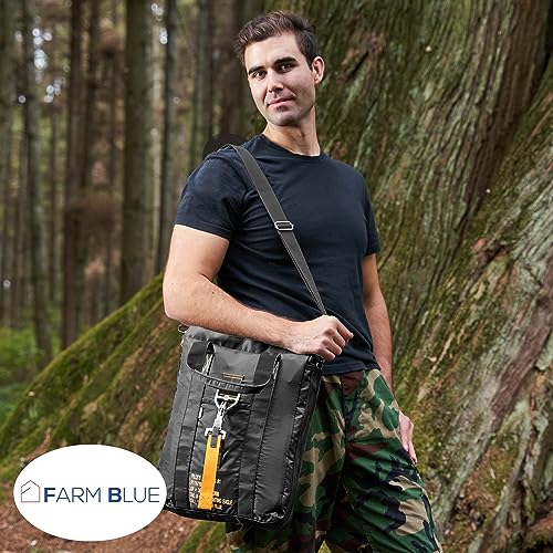 Farm Blue Tactical Aviator Flight Bag β Para Rescue Parachute Style- Medium Size Pilot Laptop Crossbody Briefer -Stealth Black