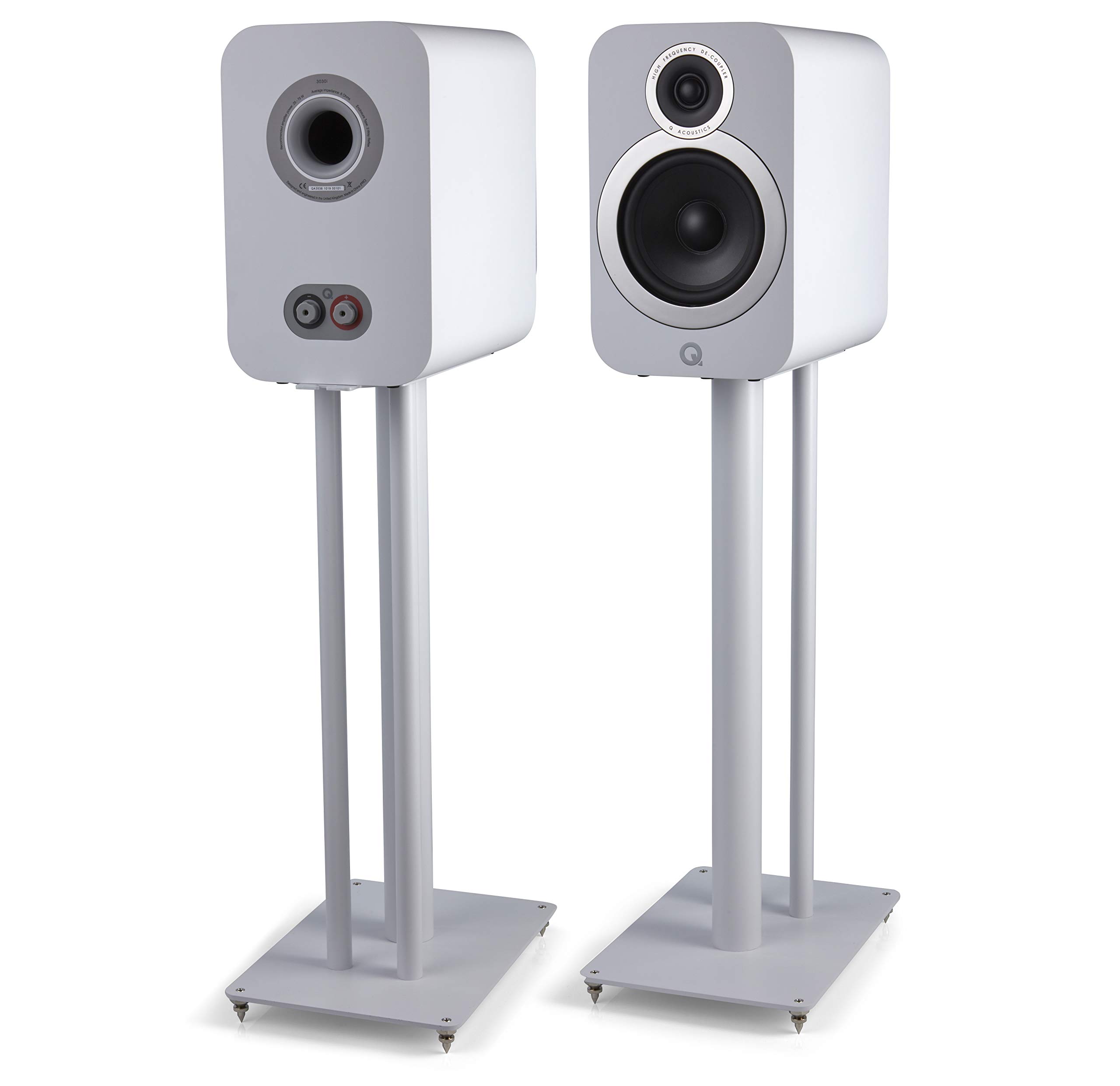 Q Acoustics 3030i Bookshelf Speakers Pair Arctic White - 2-Way Reflex Enclosure Type, 6.5" Bass Driver, 0.9" Tweeter - Stereo Speakers/Passive Speakers for Home Theater Sound System