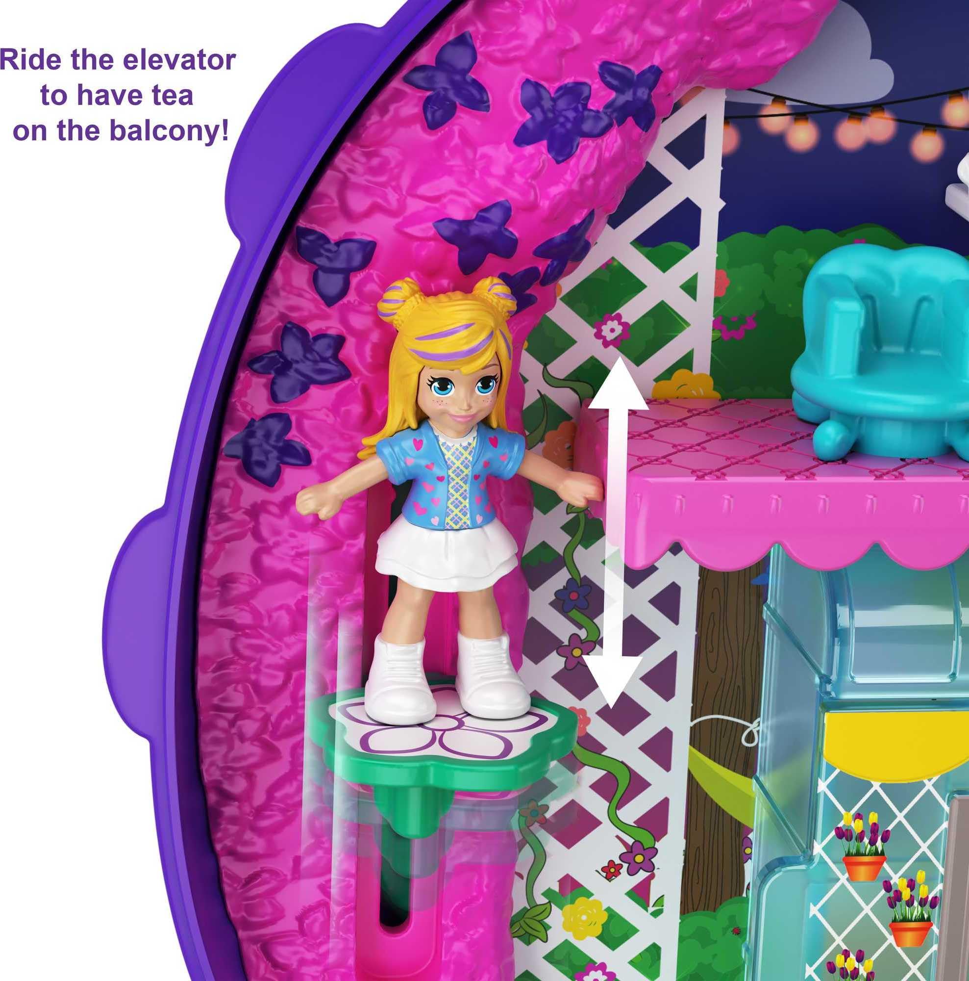 Polly Pocket Playset, Outdoor Toy with 2 Micro Dolls & Surprise Accessories, Pocket World Lil Ladybug Garden Compact