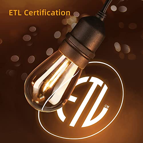 EIKOSON ๐๐๐ญ๐ป LED Outdoor String Lights with ๐ฎ๐ฐ Weatherproof Shatterproof Edison ๐ณ๐ฌ๐ซ ๐ฉ๐๐๐๐(2 ๐บ๐๐๐๐)๏ผCommercial Grade Waterproof Hanging Lights for Backyard Porch Balcony Party