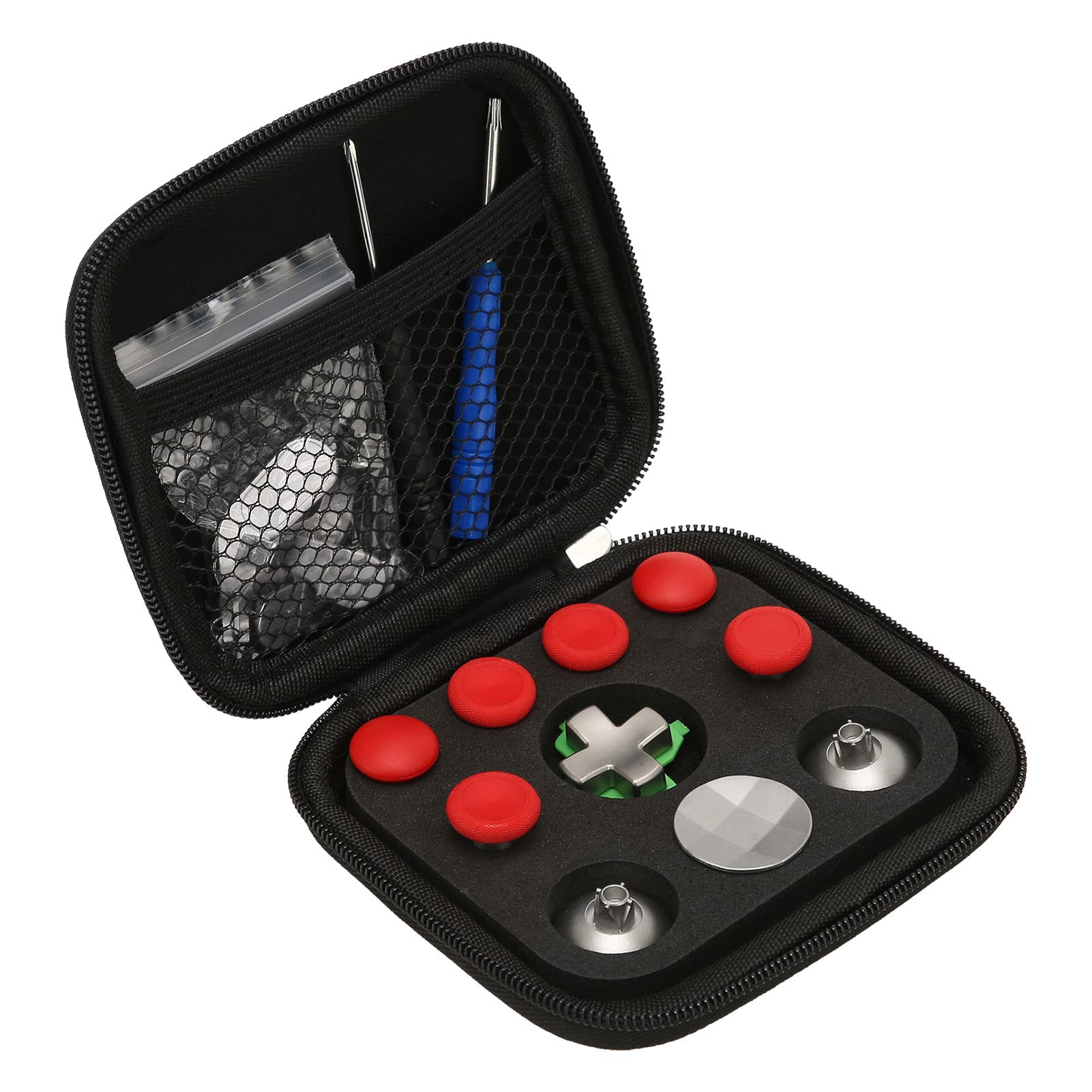Controller Key Paddle Kit, Silicone Coating Handle Metal Key Paddle Set Easy to Control Reduces Fatigue for Game Controller Red