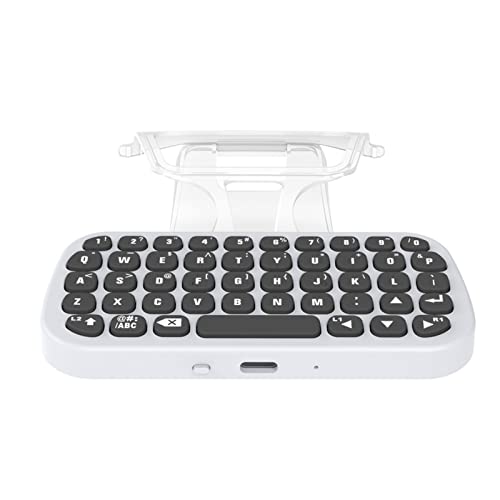 Controller Keyboard for PS5, Wireless Bluetooth Mini Keyboard Controller Accessories, Chat Controller Keypad with Clip Holder for PS5 Controller
