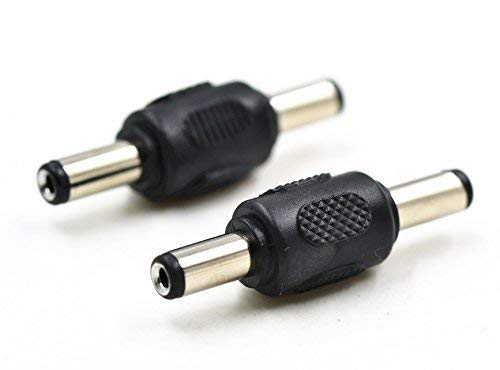 Qaoquda DC 5.5 x 2.1mm Power Adapter, (2 Pairs) DC Power 5.5mm x 2.1mm Female to Female Coupler, Male to Male Coupler, for LED/CCTV Camera