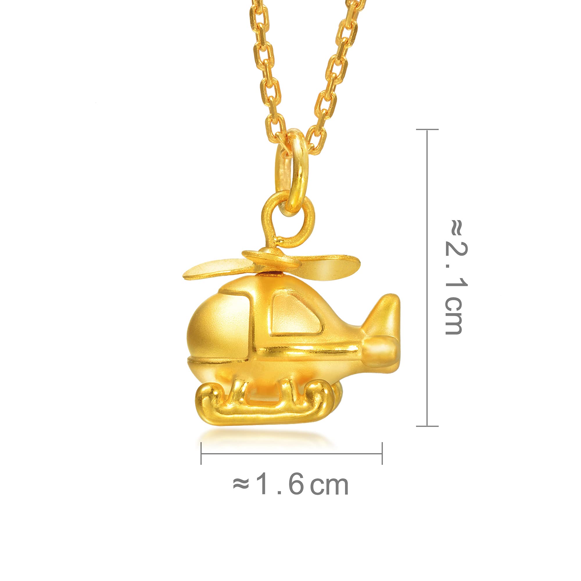 CHOW SANG SANG Chinese Gifting Collection 999 24K Solid Gold Helicopter Bell For Tiny Size Pendant only for Women 81417P
