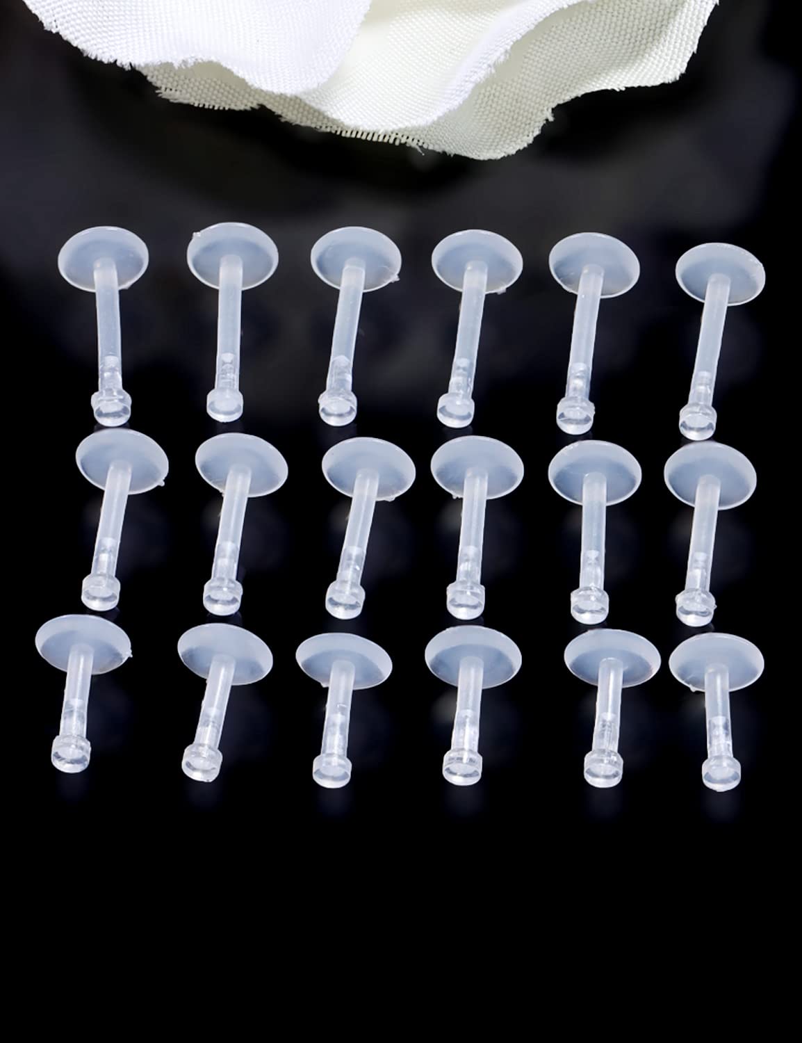 Cisyozi 16g Clear Earring for Sport Nose Stud Ring Work surgery Plastic Lip Labret Monroe Medusa Ring Acrylic Silicone flexible Flat Back Cartilage Helix Tragus Earring Stud Piercing Retainer Jewelry