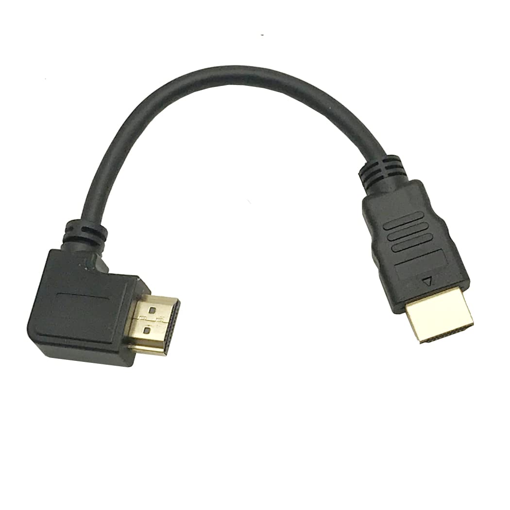 MMNNE 8K HDMI 2.1 Cable Right Angled 2Pack 8Inch Short 90 Degree 8K HDMI Cable 2.1 HDMI Male to Male Right Angle 48Gpbs,8K@60hz 4K@120hz 144Hz eARC HDR10 4:4:4 HDCP 2.2